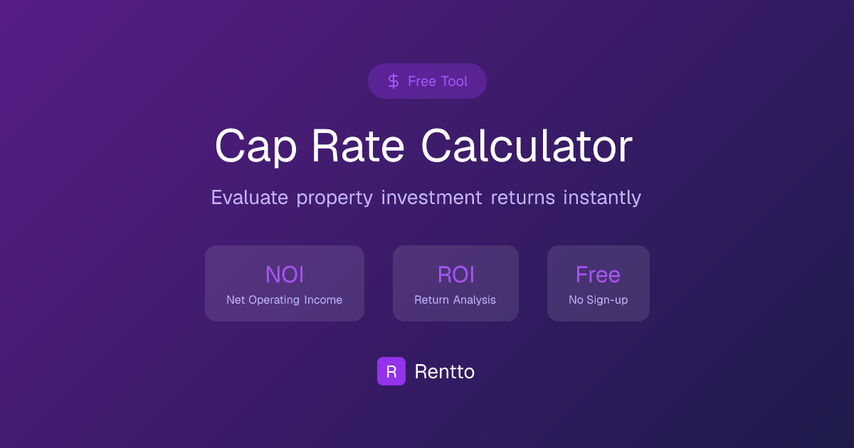 Free Cap Rate Calculator | Calculate Capitalization Rate | Rentto